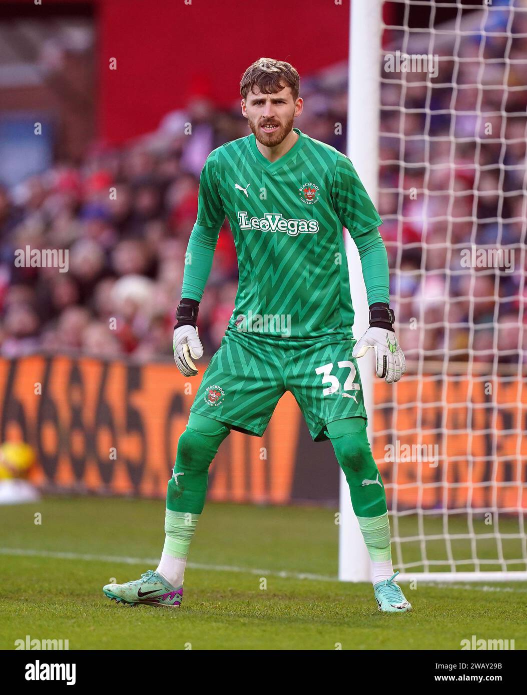 Blackpool's Daniel Grimshaw during the Emirates FA Cup Third Round ...