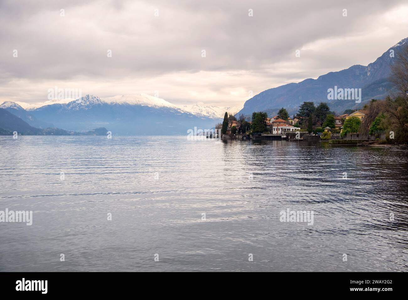 Lakefront of the Romantic village of Mandello del Lario, Lake Como ...