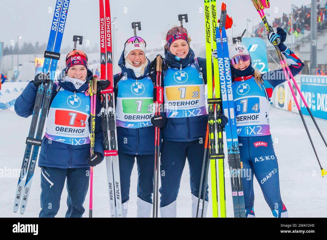 Oberhof, Deutschland. 07th Jan, 2024. von links: Juni Arnekleiv (NOR ...
