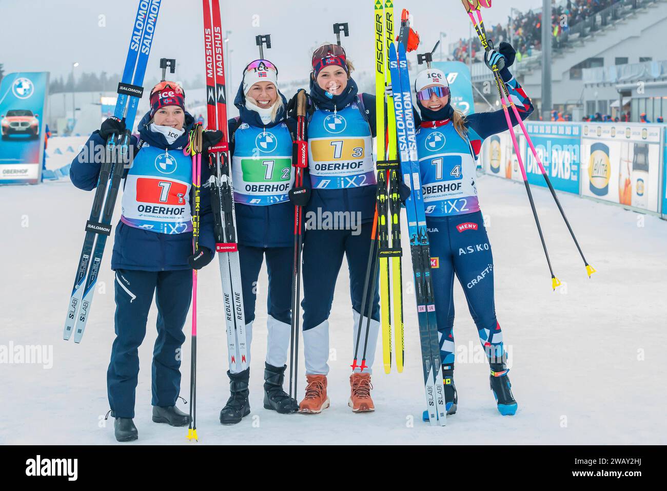 Oberhof, Deutschland. 07th Jan, 2024. von links: Juni Arnekleiv (NOR ...