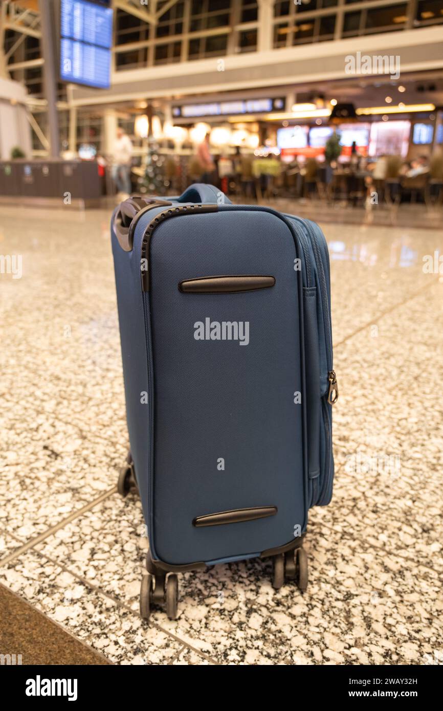 Hand luggage at airport terminal. Check in Luggage. Travel to new ...