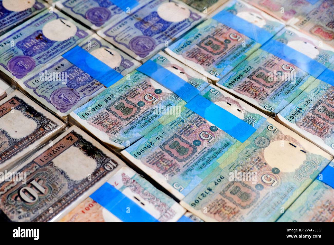 Rare Vintage Indian Currency, A background of old vintage Indian ...