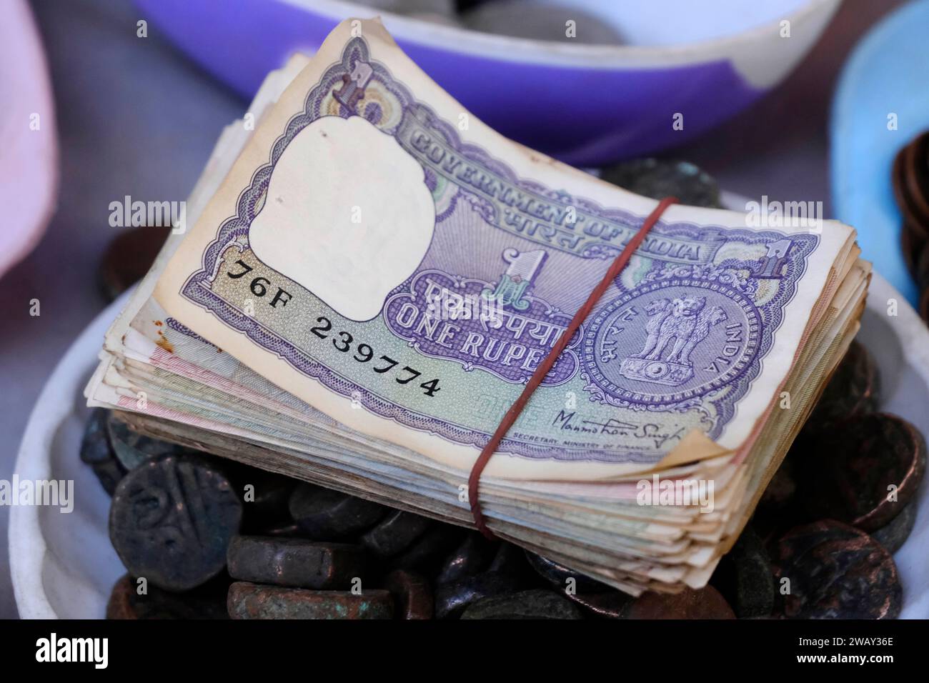 Rare Vintage Indian Currency, A background of old vintage Indian ...