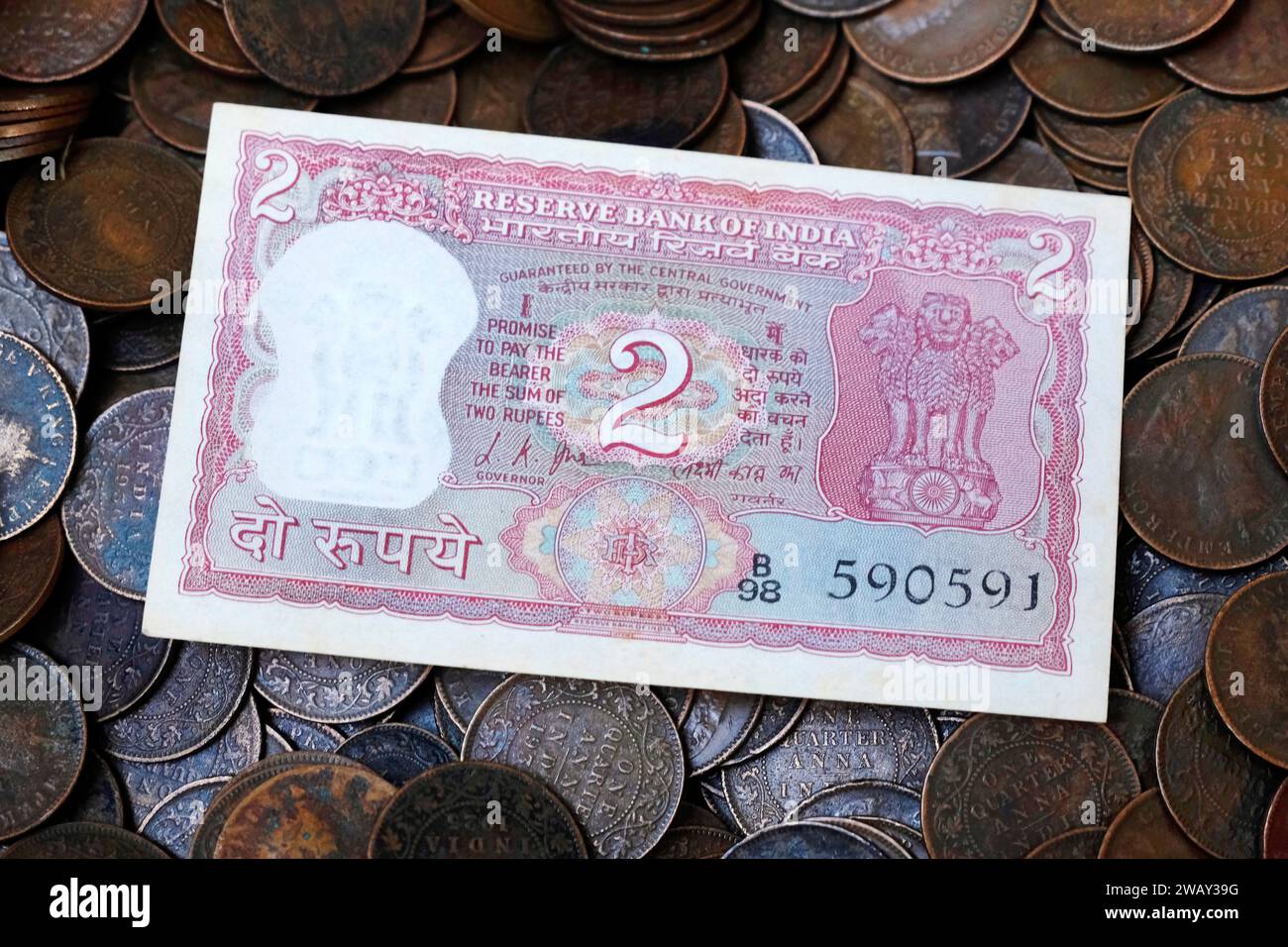 Rare Vintage Indian Currency, A background of old vintage Indian ...