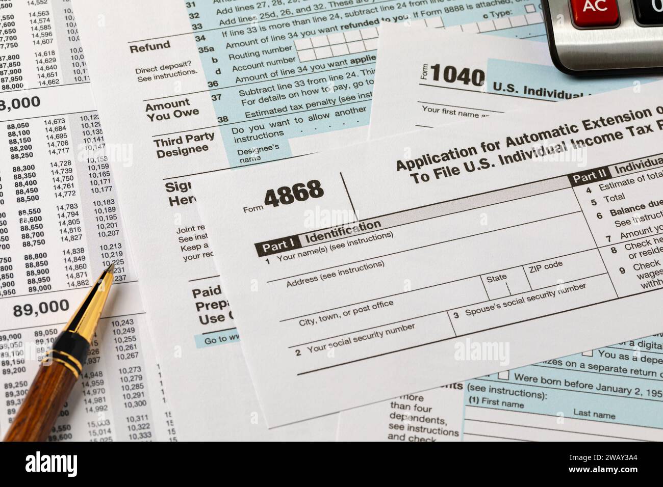 Form 4868 hi-res stock photography and images - Alamy