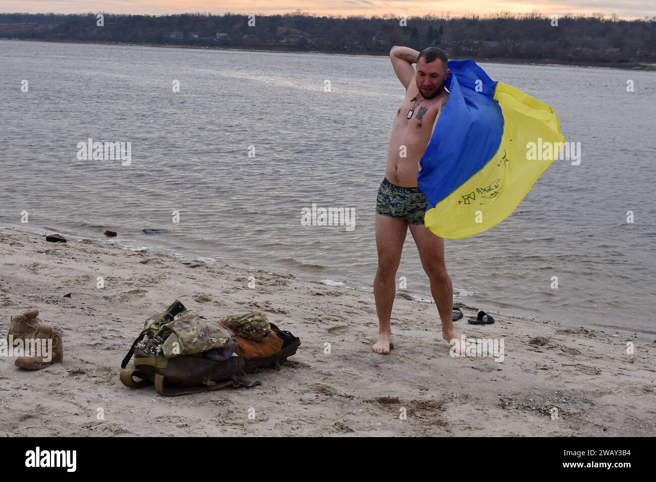 Zaporizhzhia, Ukraine. 6th Jan, 2024. A Ukrainian army soldier is seen ...