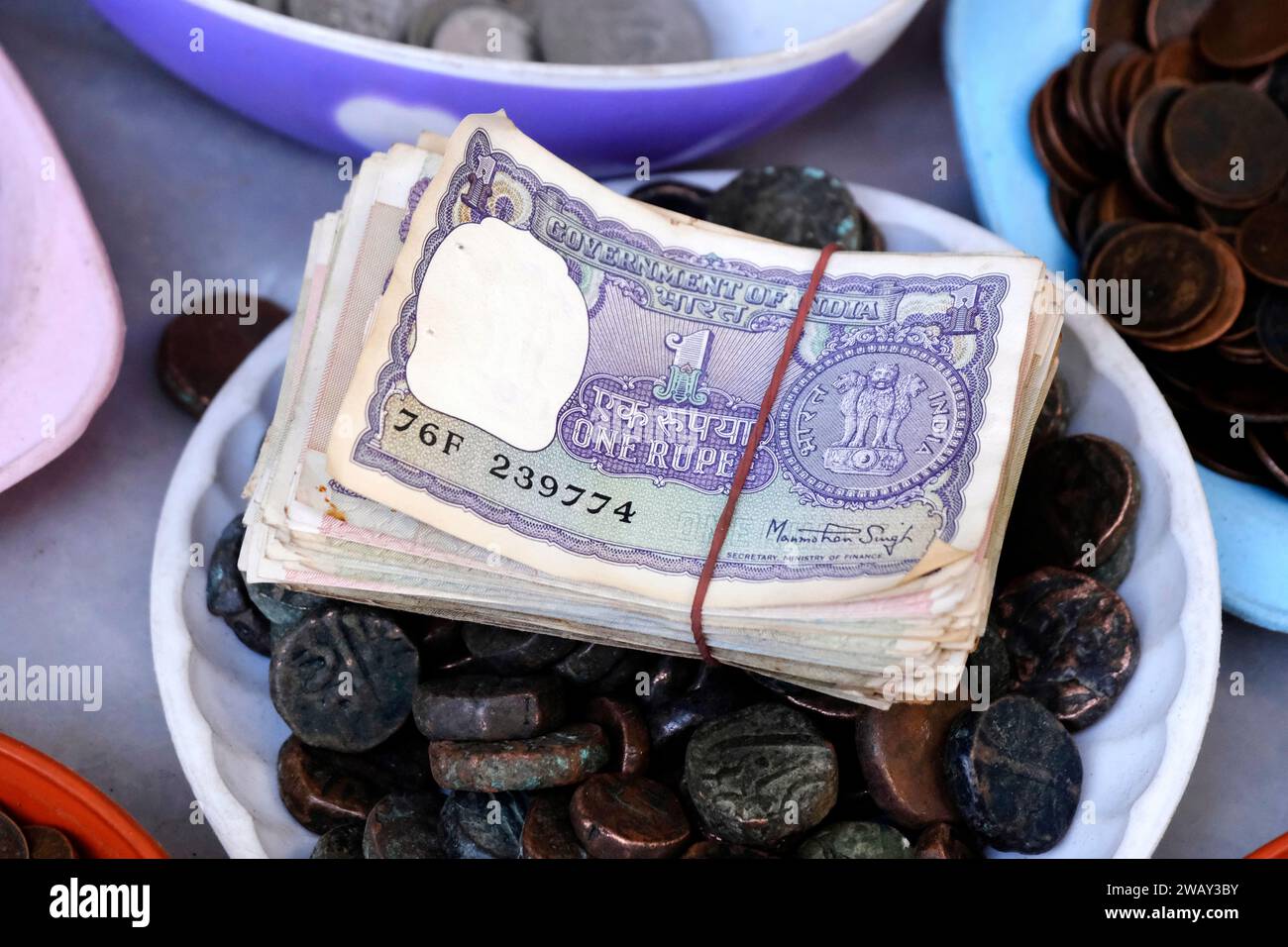 Rare Vintage Indian Currency, A background of old vintage Indian ...