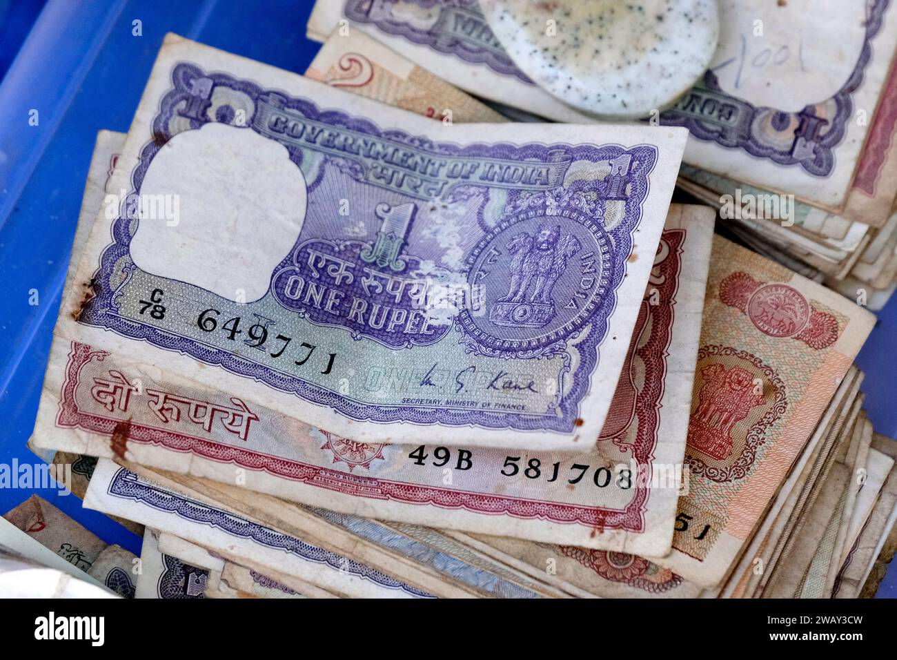 Rare Vintage Indian Currency, A background of old vintage Indian ...