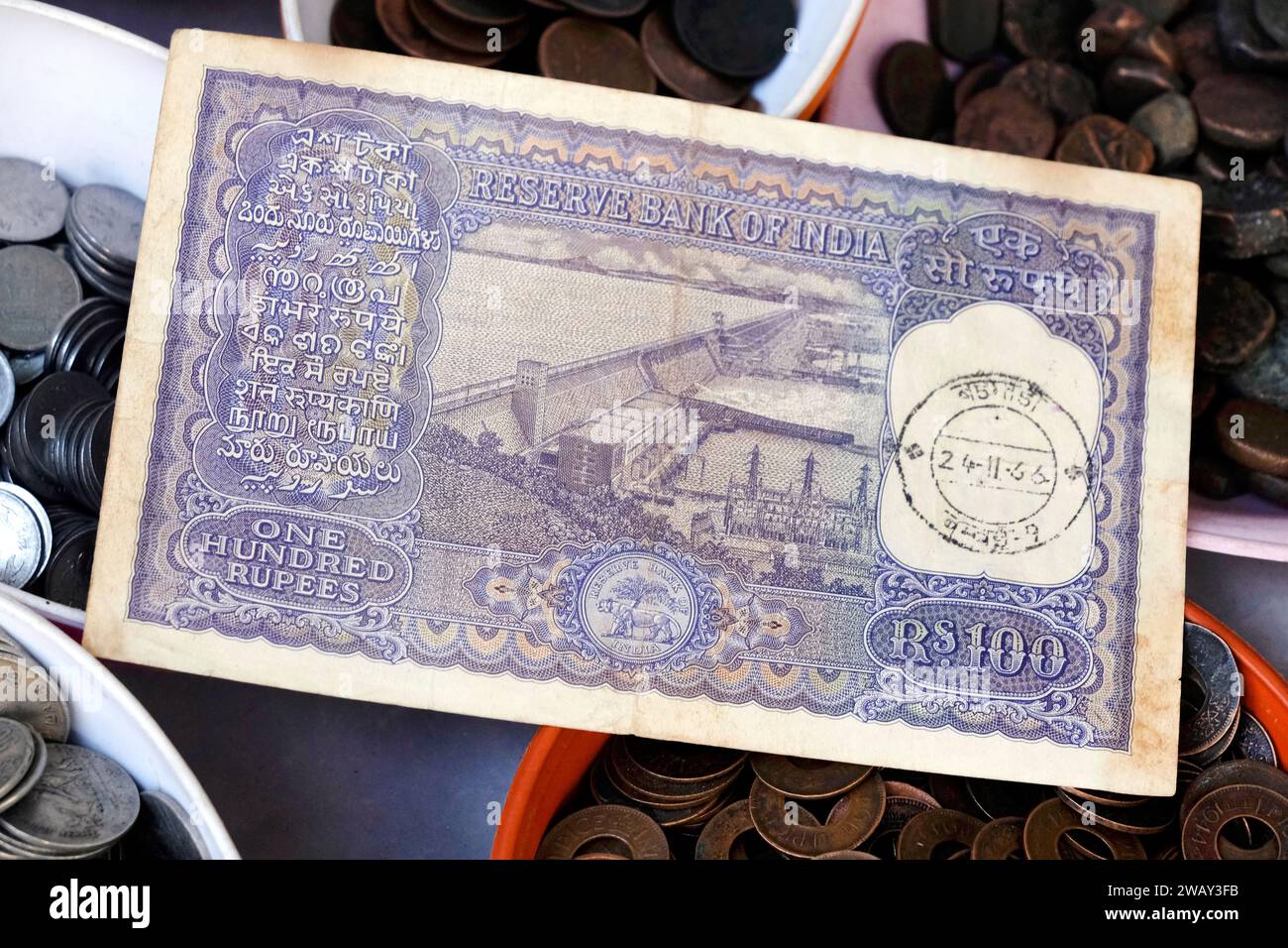 Rare Vintage Indian Currency, A background of old vintage Indian ...