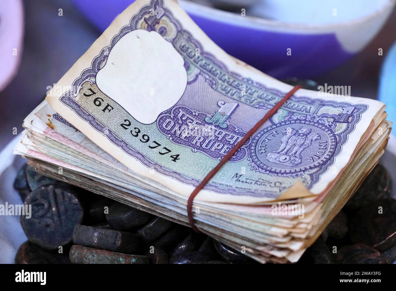 Rare Vintage Indian Currency, A background of old vintage Indian ...