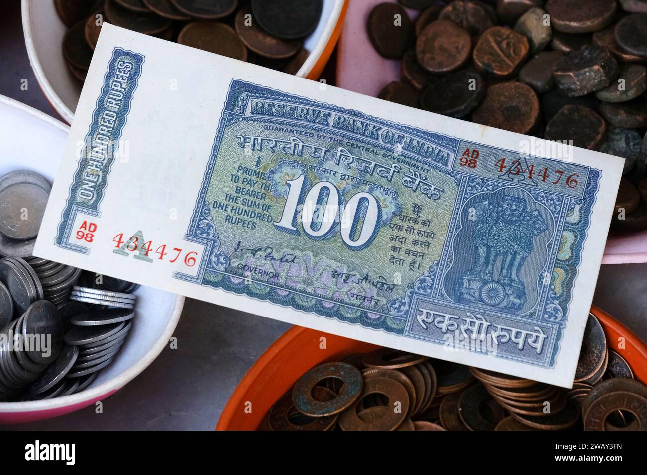 Rare Vintage Indian Currency, A background of old vintage Indian ...