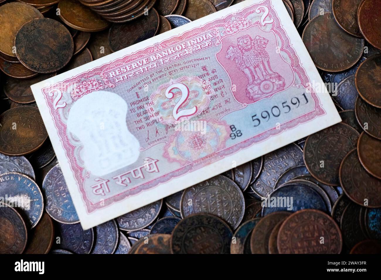 Rare Vintage Indian Currency, A background of old vintage Indian ...