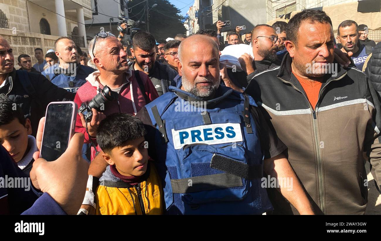 Rafah, Gaza. 07th Jan, 2024. Al Jazeera's bureau chief in Gaza, Wael Al ...