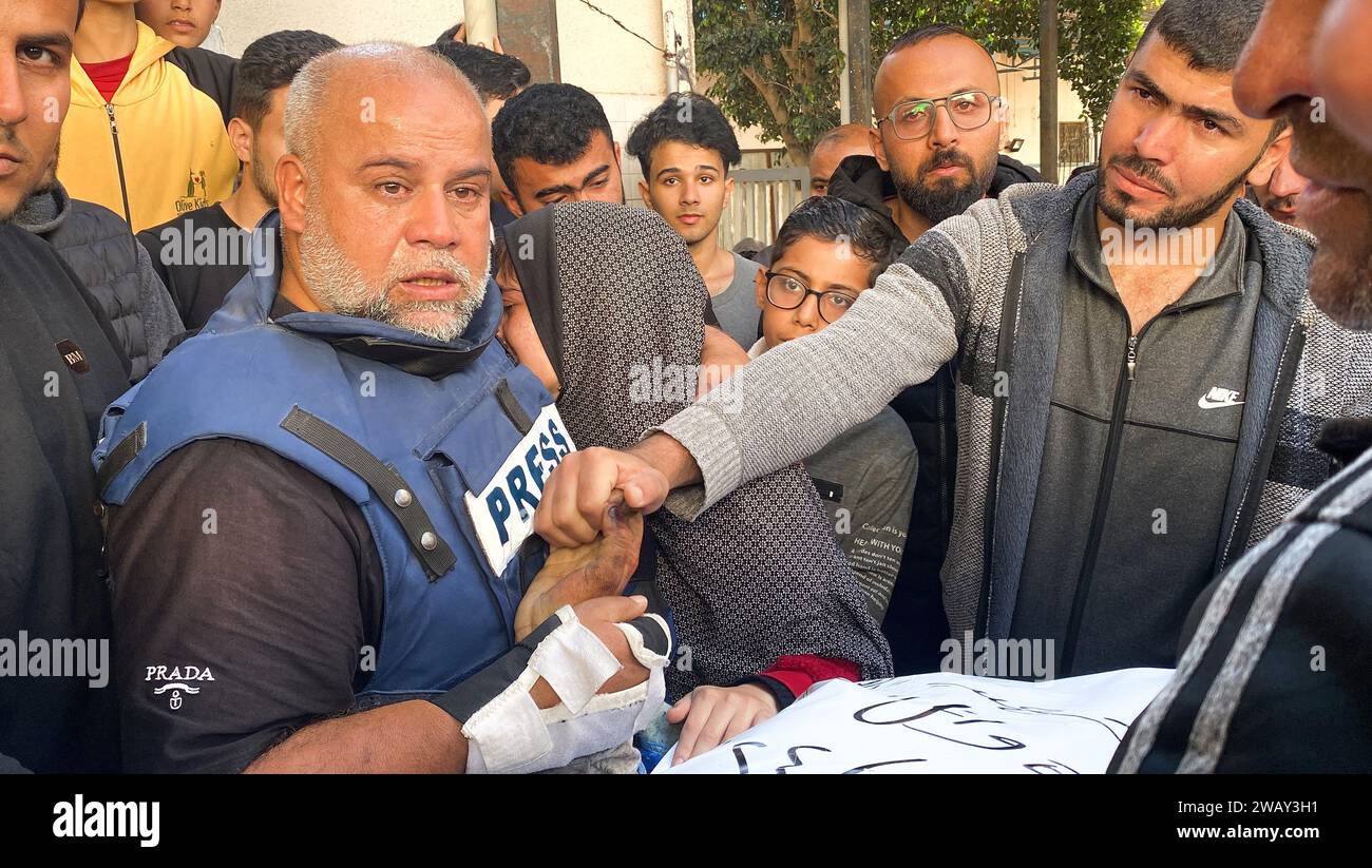 Rafah, Gaza. 07th Jan, 2024. Al Jazeera's bureau chief in Gaza, Wael Al ...
