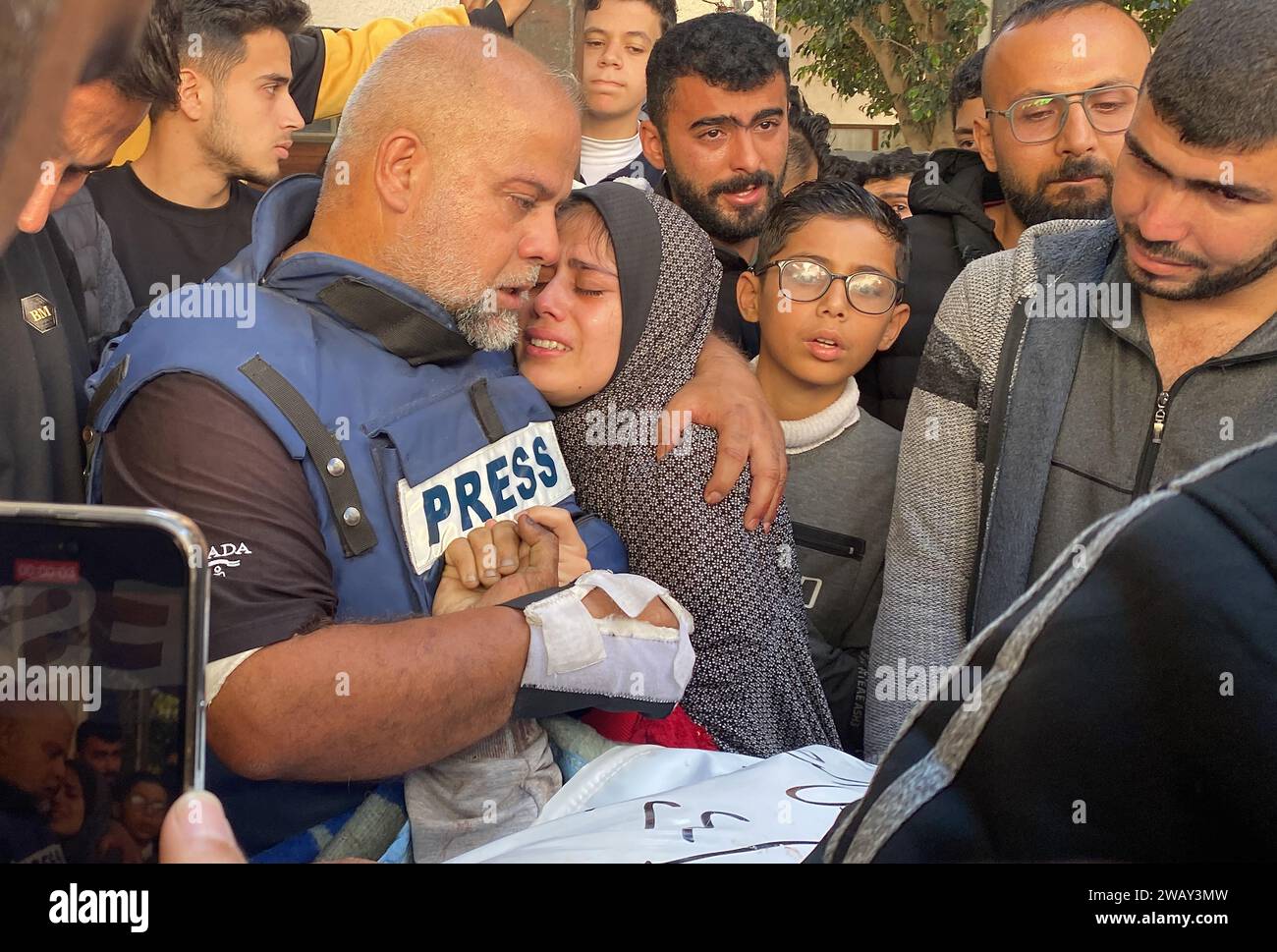 Rafah, Gaza. 07th Jan, 2024. Al Jazeera's bureau chief in Gaza, Wael Al ...