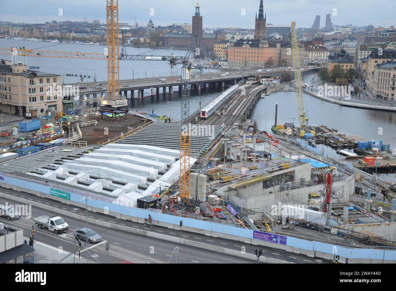 Stockholm, Sweden - November 5, 2023 - New Slussen construction site ...