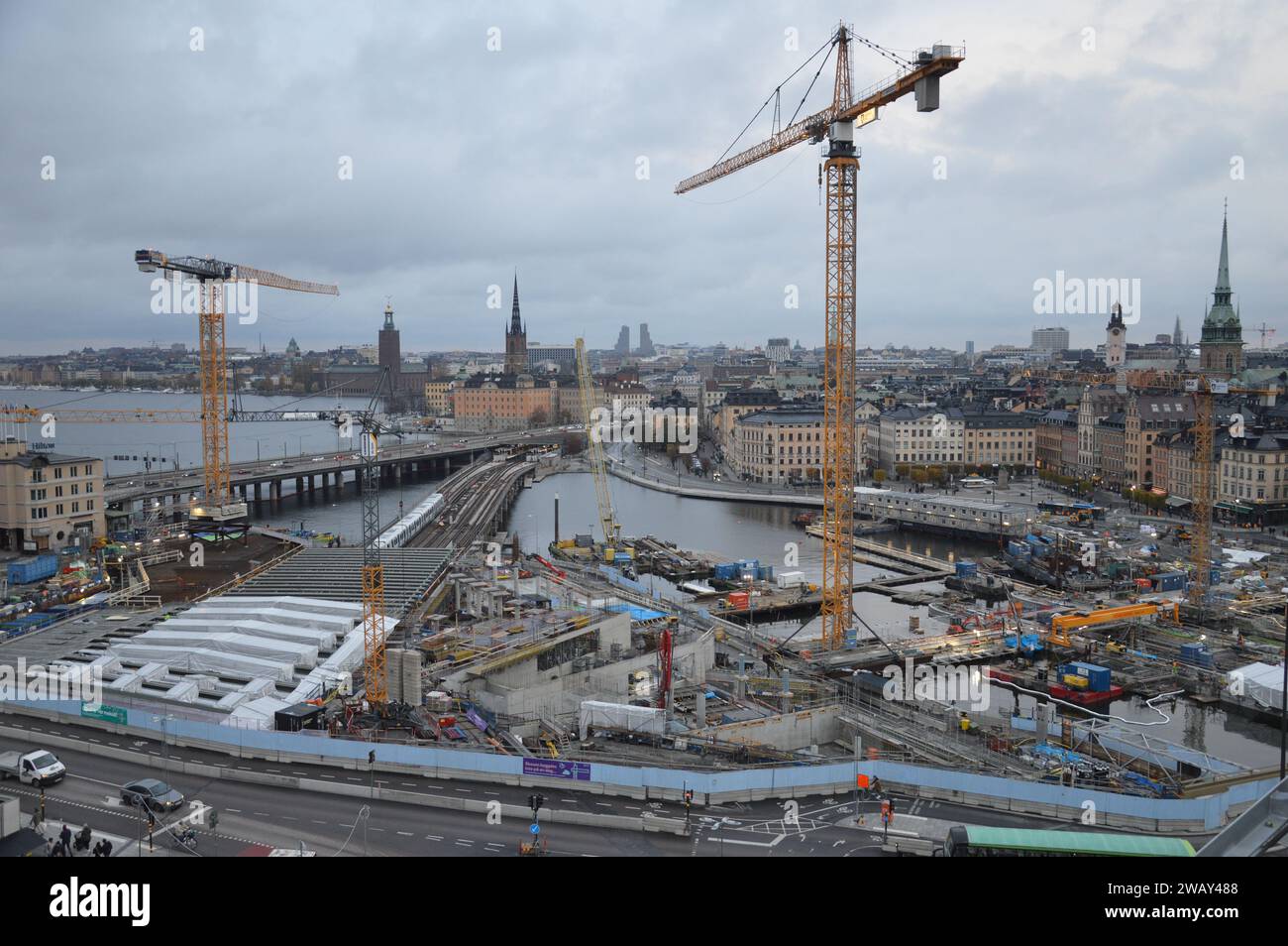 Stockholm, Sweden - November 5, 2023 - New Slussen construction site ...