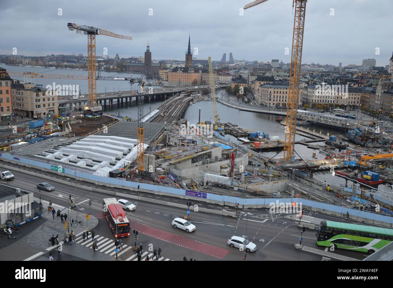 Stockholm, Sweden - November 5, 2023 - New Slussen construction site ...