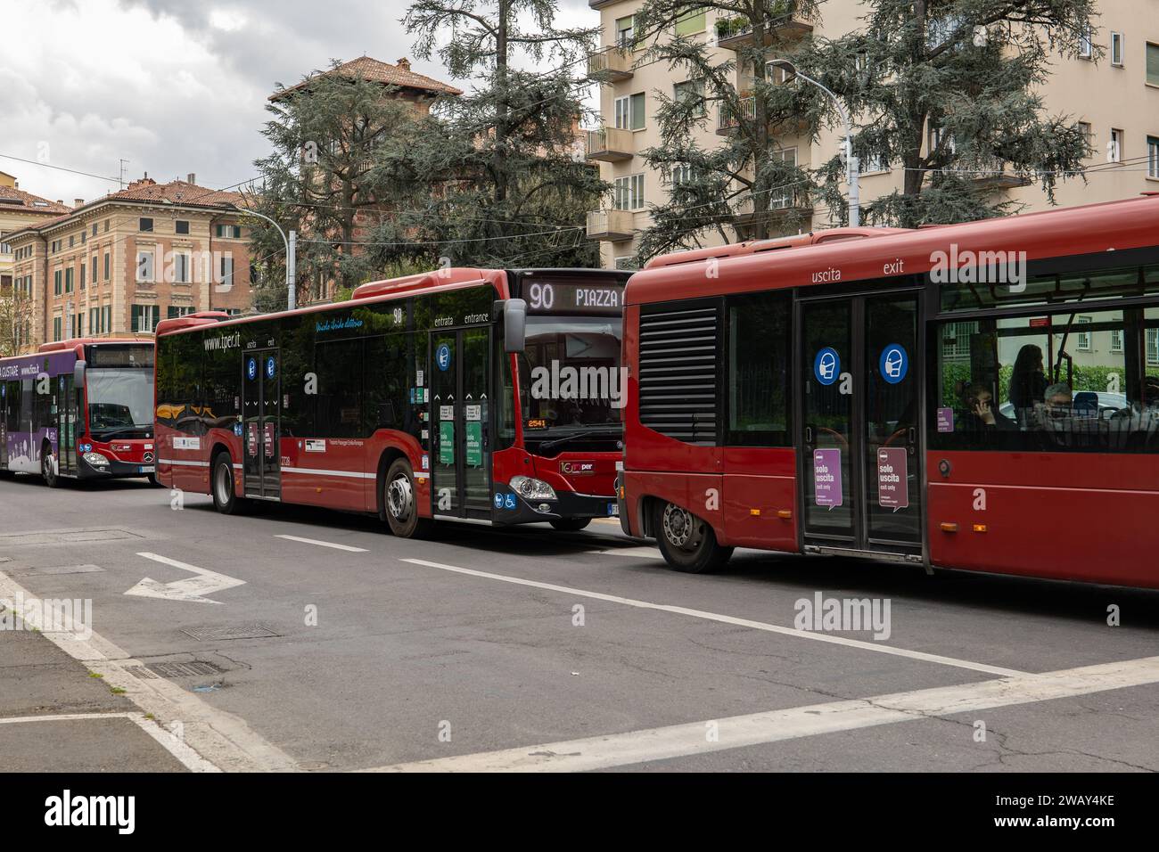 BOLOGNA, ITALY - APRIL 20, 2022: Buses of Tper transportation company ...
