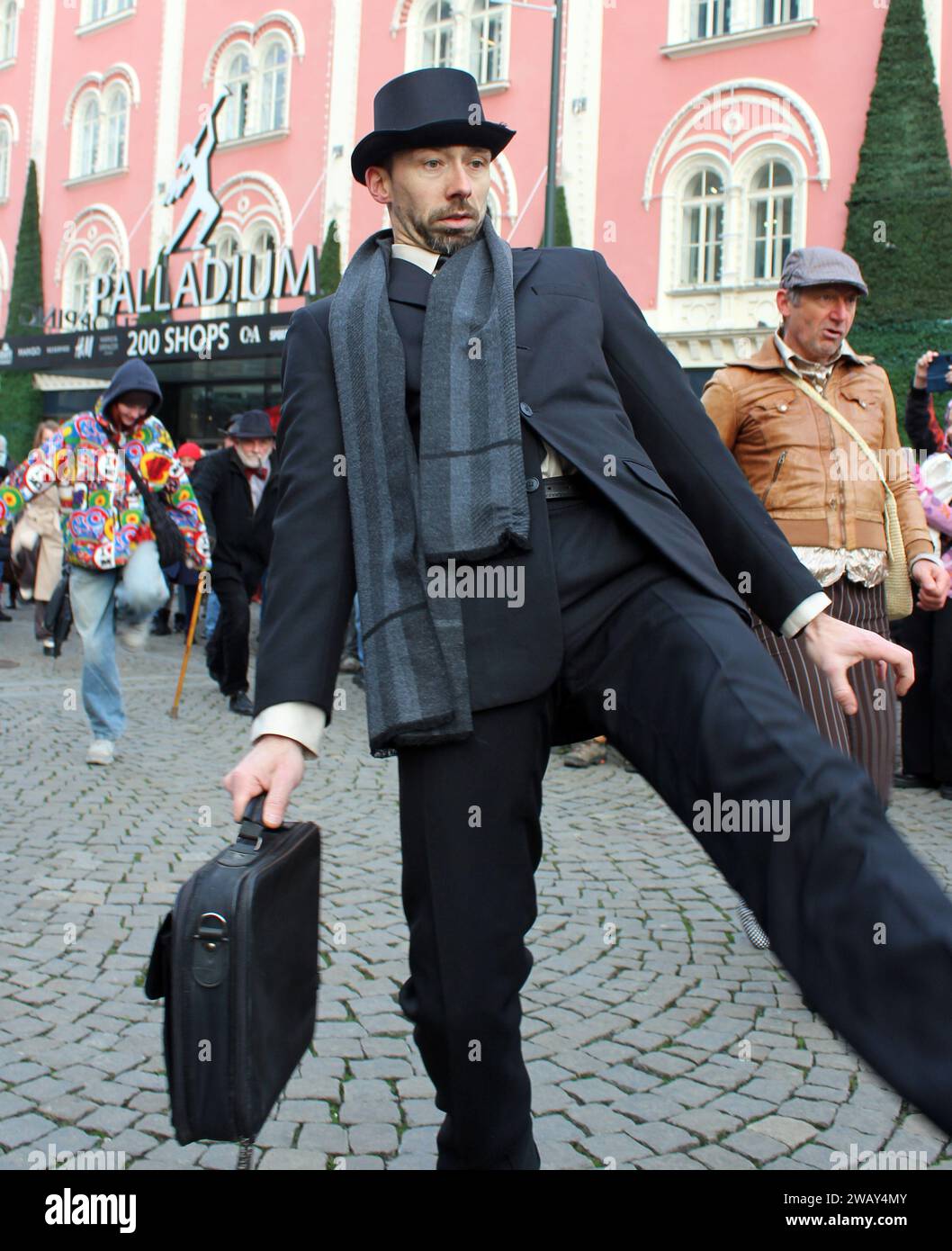 The mock event called "Silly Walk through Prague" on the occasion of ...