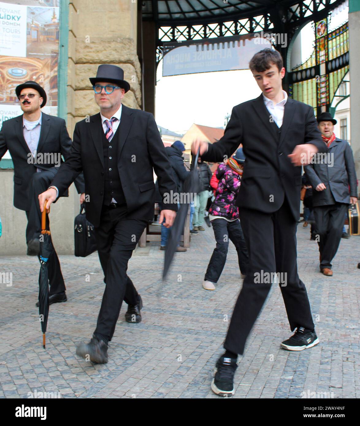 The mock event called "Silly Walk through Prague" on the occasion of ...