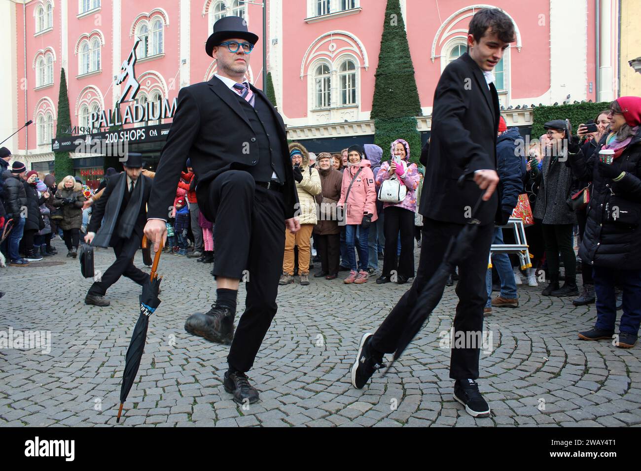 The mock event called "Silly Walk through Prague" on the occasion of ...