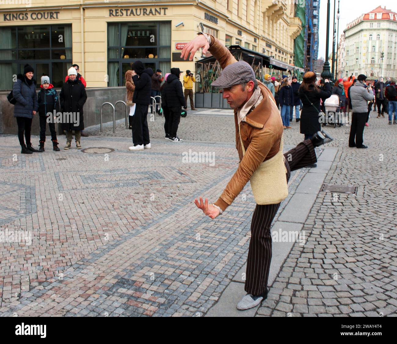 The mock event called "Silly Walk through Prague" on the occasion of ...