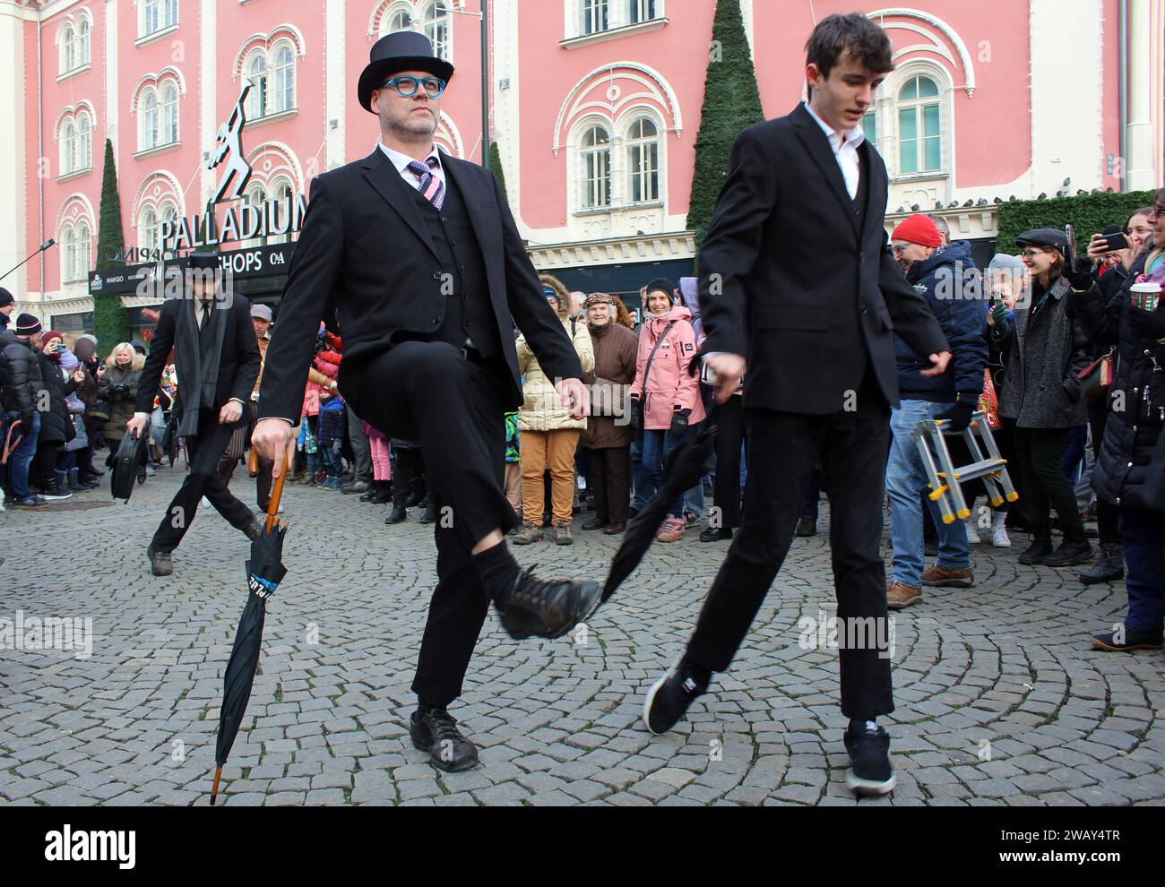 The mock event called "Silly Walk through Prague" on the occasion of ...