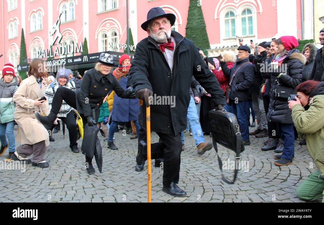 The mock event called "Silly Walk through Prague" on the occasion of ...