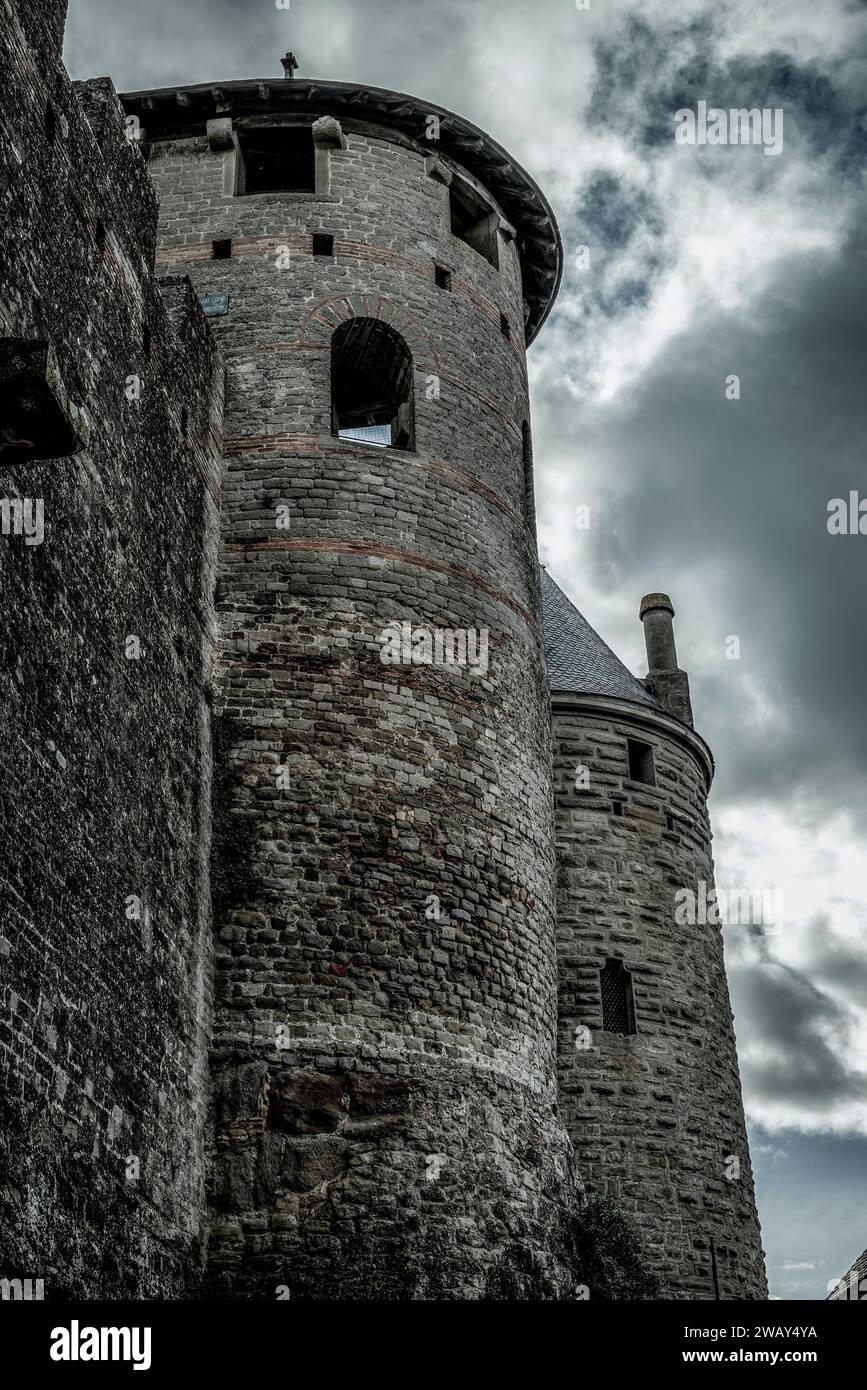 La Cite, medieval citadel with double-walled fortifications built ...