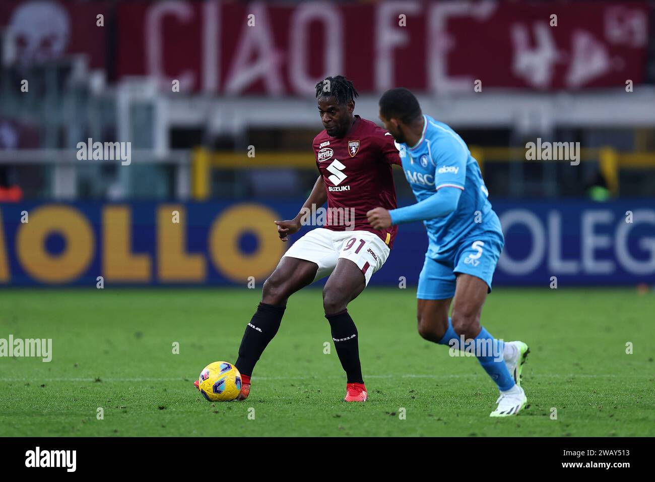 Torino, Italy. 07th Jan, 2024. Duvan Zapata of Torino Fc in action ...