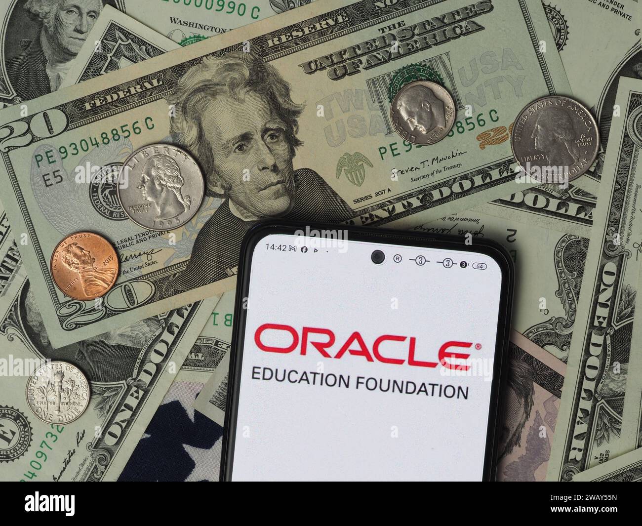 Germany. 7th Jan, 2024. In this photo illustration, an Oracle Education ...