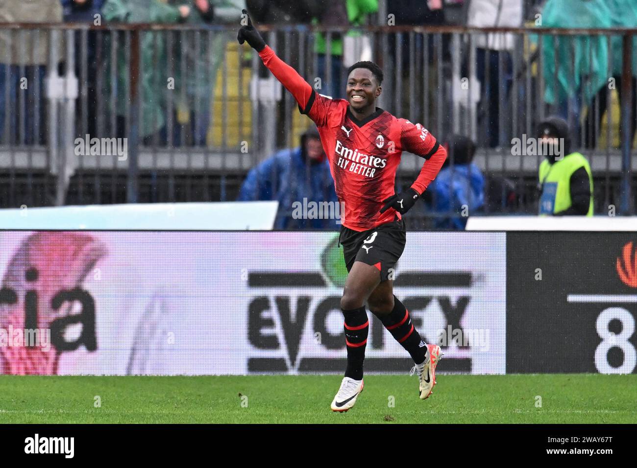 Empoli, Italy. 07th Jan, 2024. AC Milan's forward Chaka Traore ...