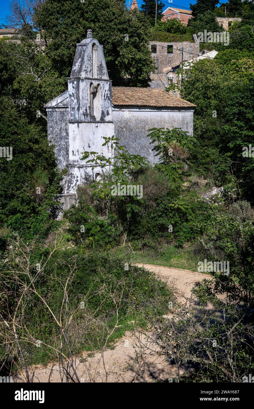 Abandoned church in Peritheia, Thinali, Corfu, Greece. October 2022 ...