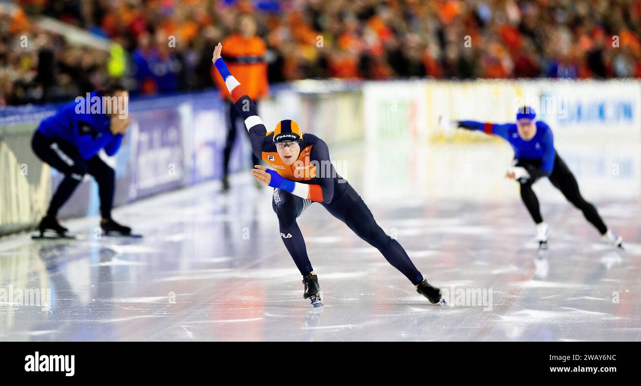 HEERENVEEN - Jenning de Boo in action on the 500 meters at the European ...