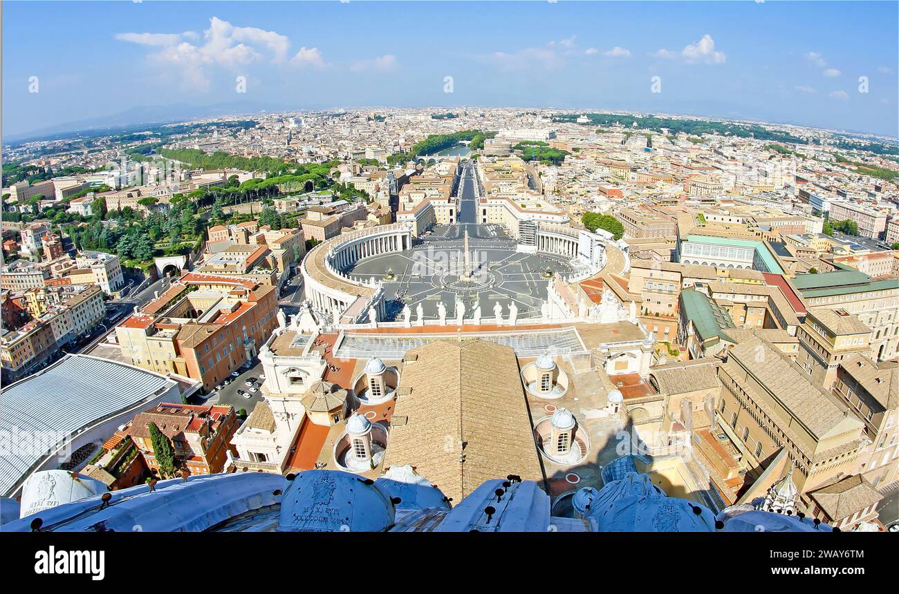 incredible view from above of Rome and the Vatican city and square from ...