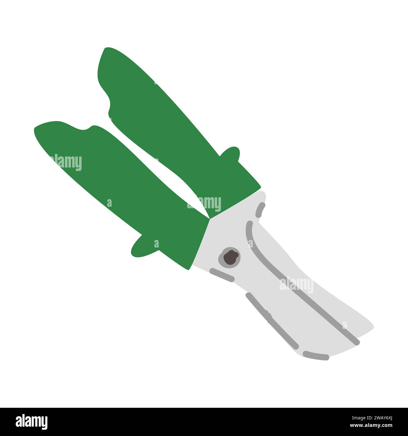 gardening tool pruner in cartoon style. Vector illustration isolated ...