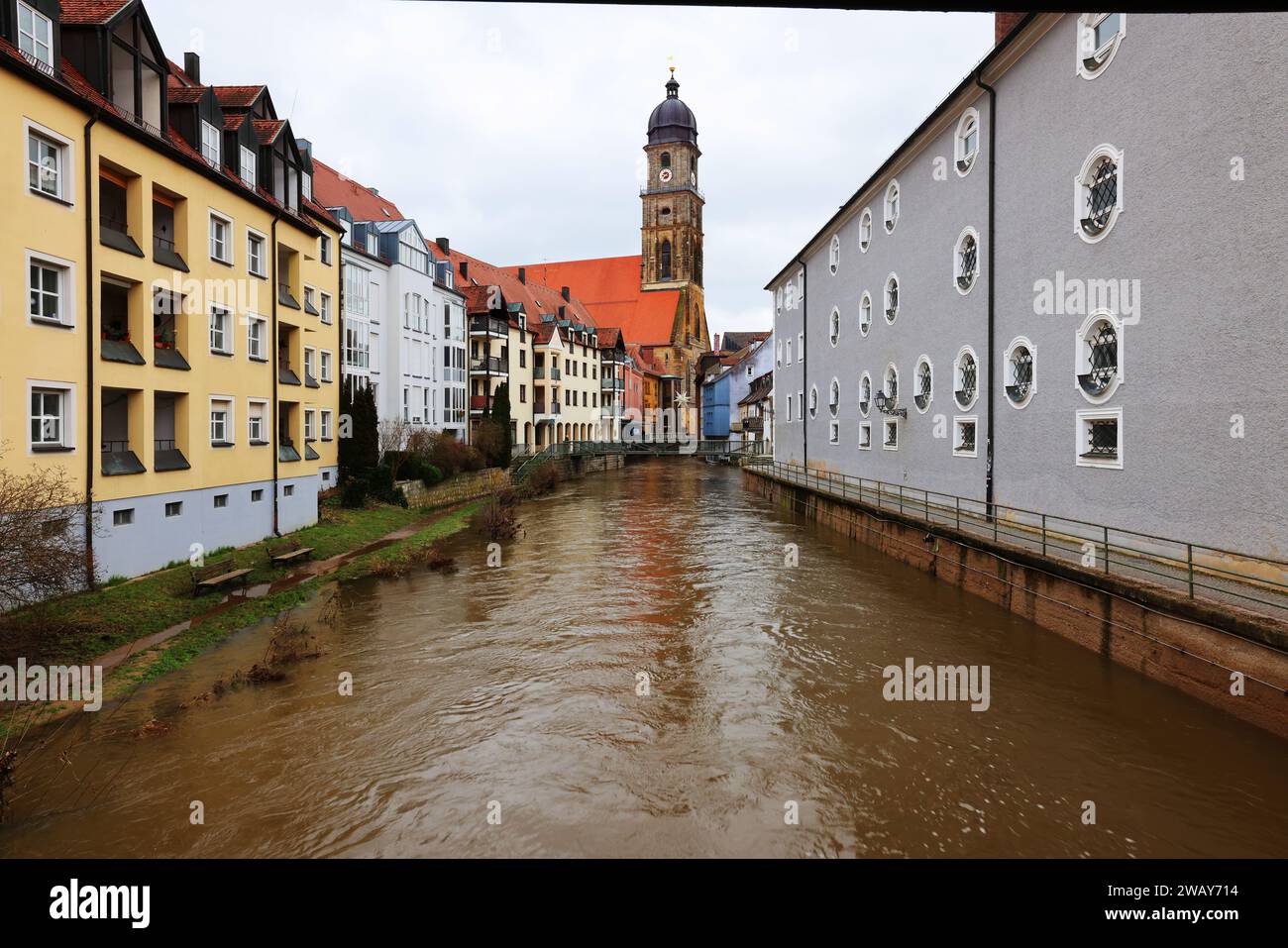 Amberg, Oberpfalz, Bayern, Fluss, Altstadt, Hochwasser in Amberg Stock ...