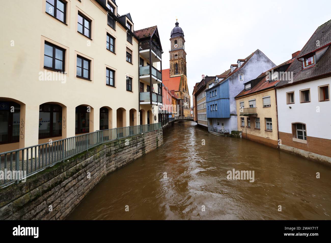 Amberg, Oberpfalz, Bayern, Fluss, Altstadt, Hochwasser in Amberg Stock ...