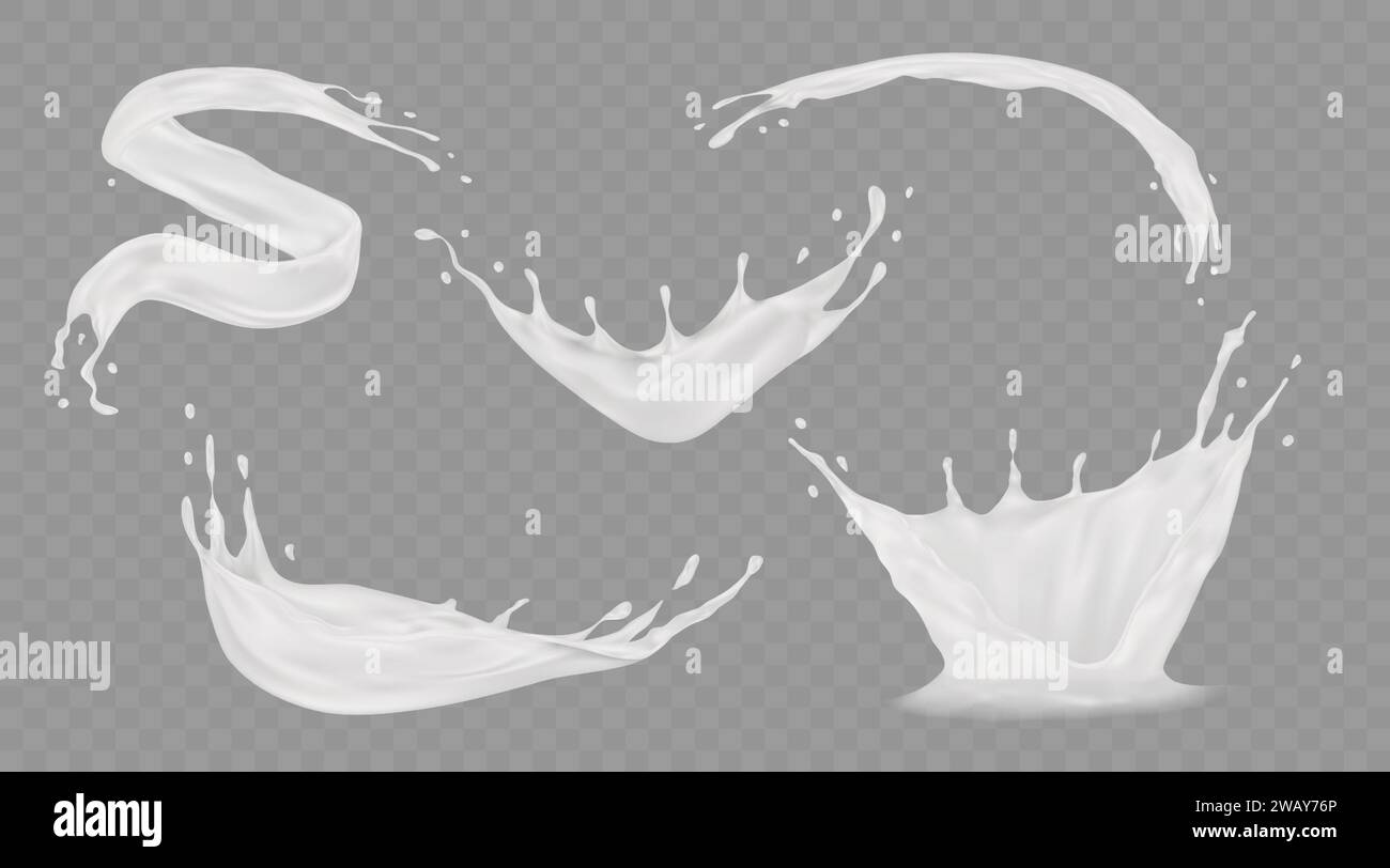 Milk splash. Liquid cream. Yoghurt splashing. 3D white drop texture ...