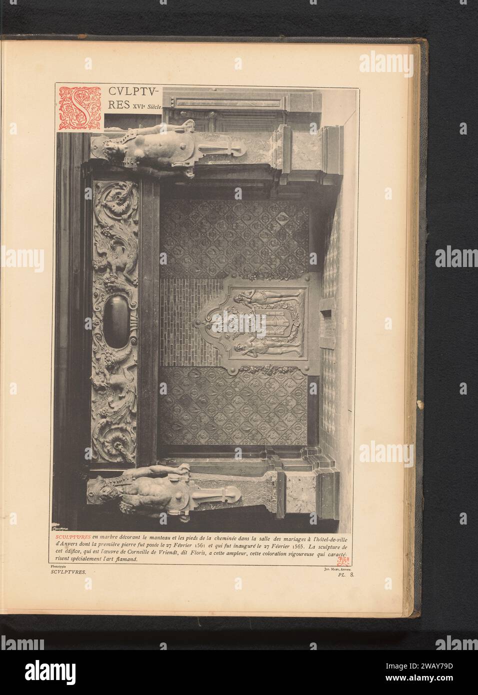 Marble sculptures at a fireplace, anonymous, c. 1881 - in or before ...