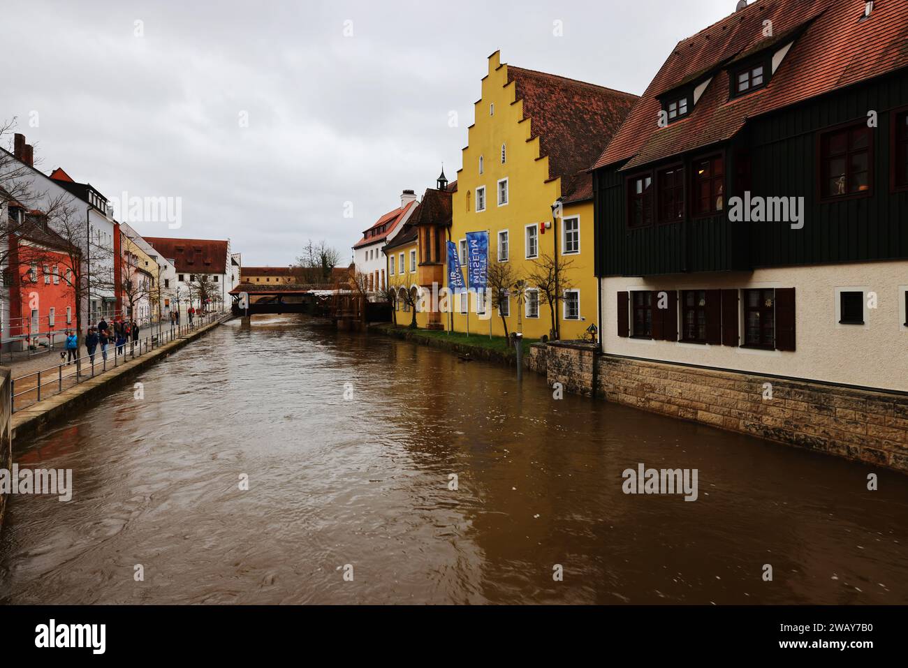 Amberg, Oberpfalz, Bayern, Fluss, Altstadt, Hochwasser in Amberg Stock ...