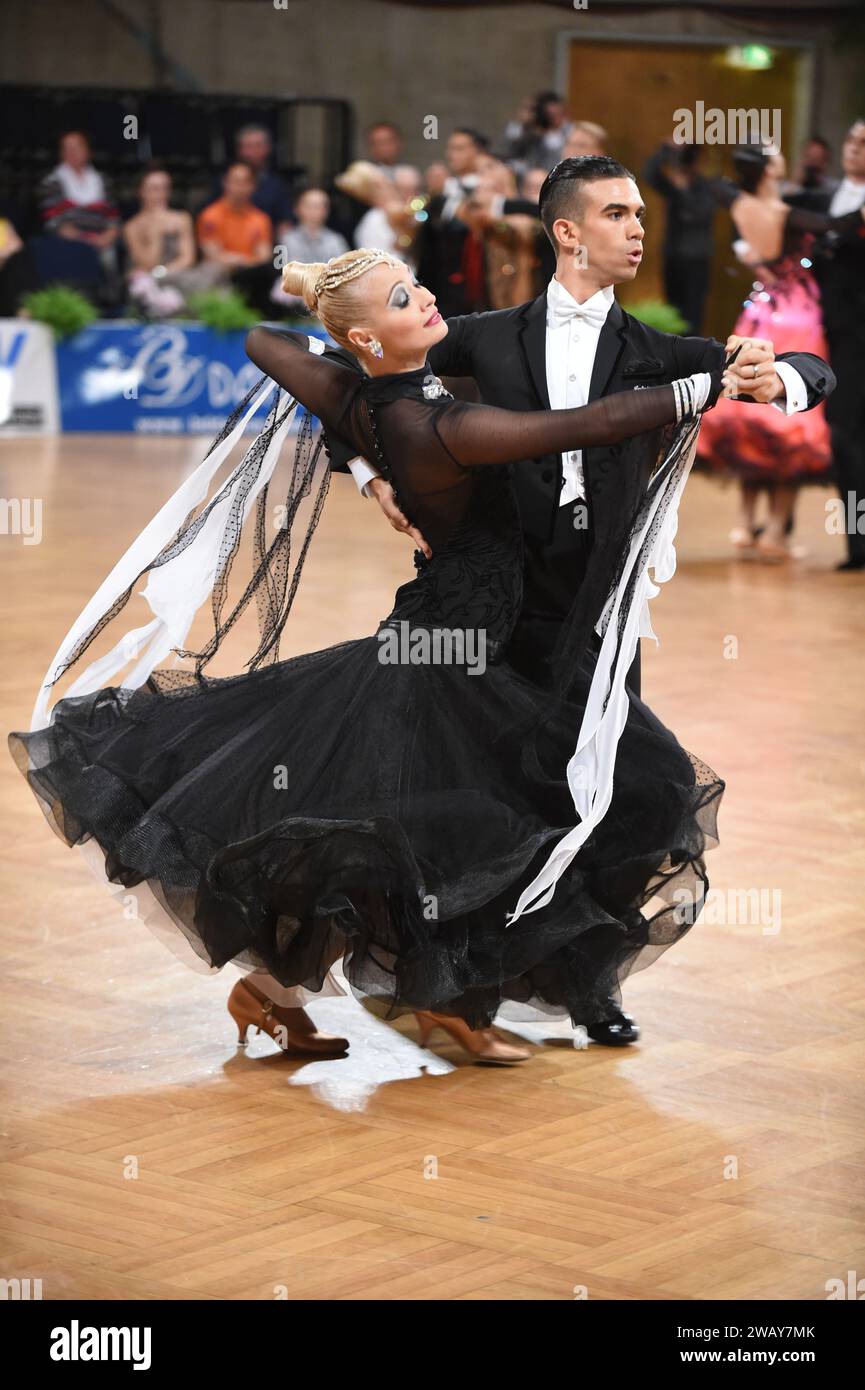 An unidentified dance couple in a dance pose during Grand Slam Standart ...