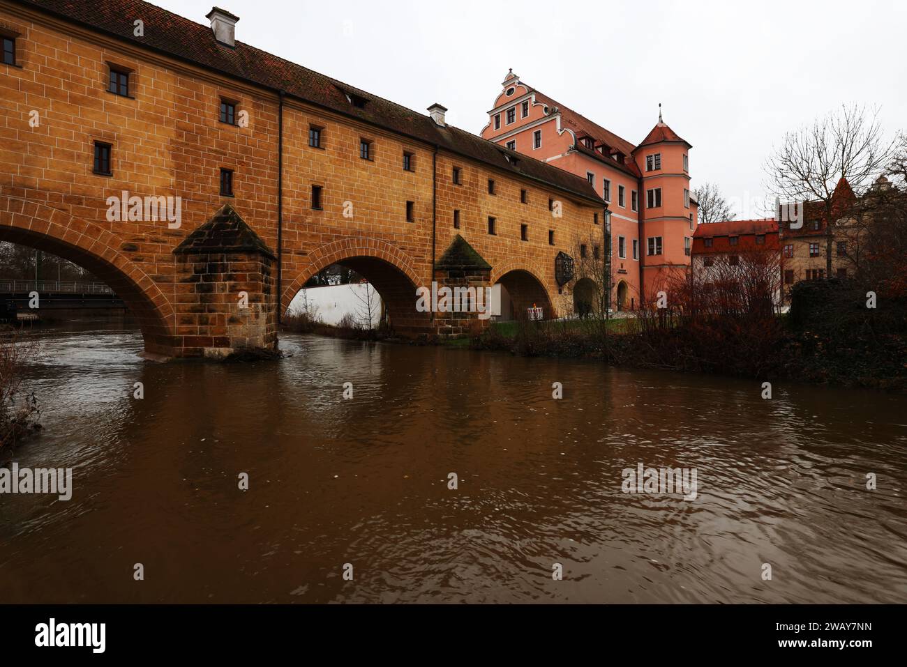 Amberg, Oberpfalz, Bayern, Fluss, Altstadt, Hochwasser in Amberg Stock ...