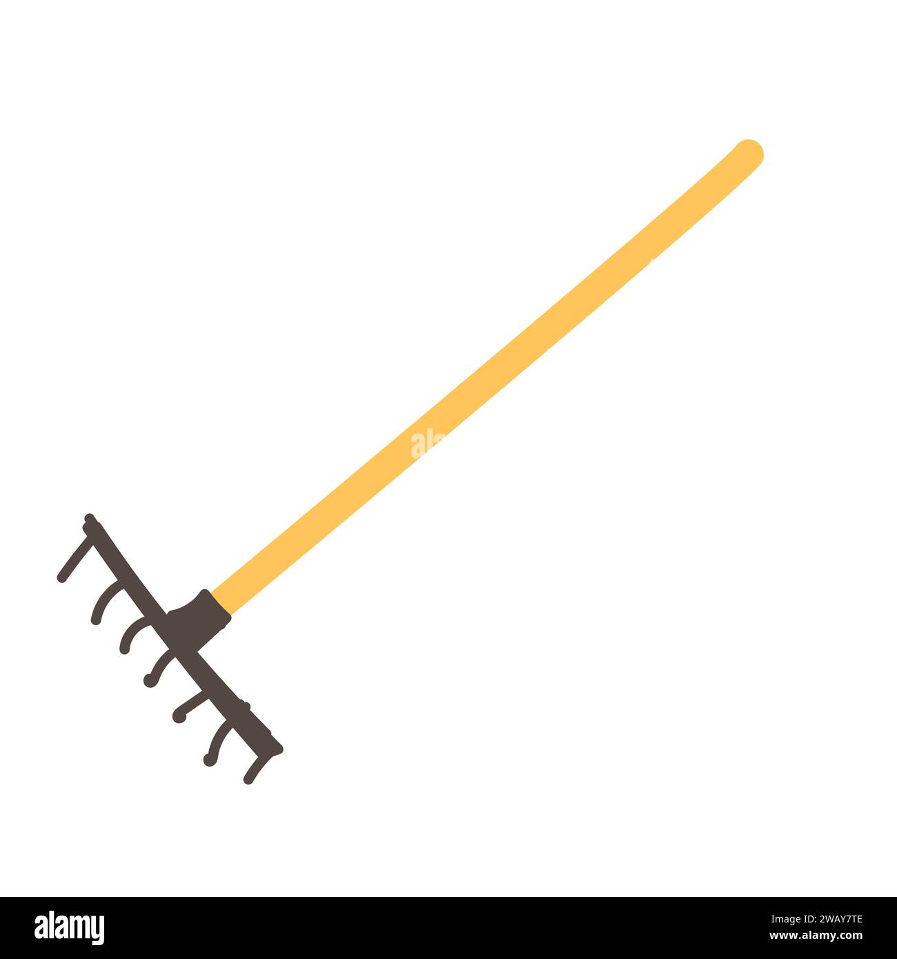 gardening and farming tool rake in cartoon style. Vector illustration ...