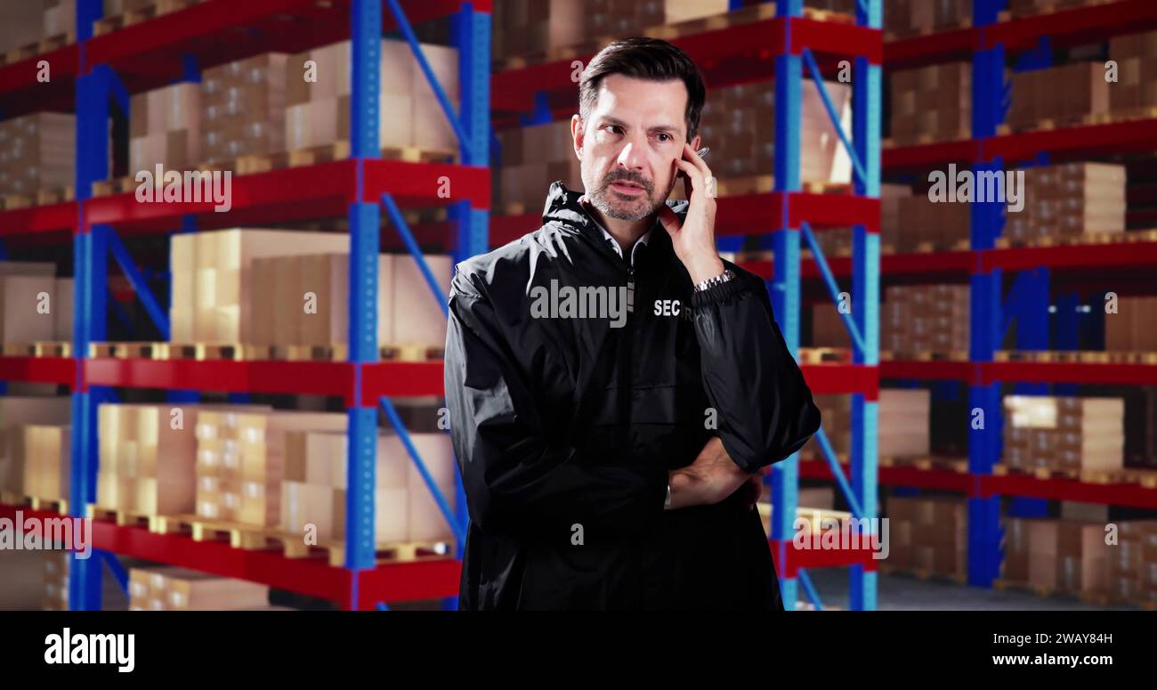 Security Guard Officer In Logistic Business Distribution Warehouse ...