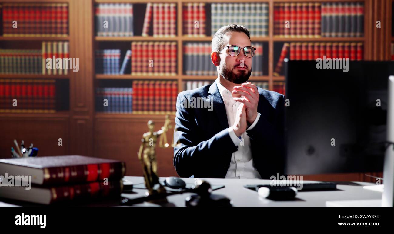 Happy Young Lawyer Man Excited. Law Court Win Stock Photo - Alamy