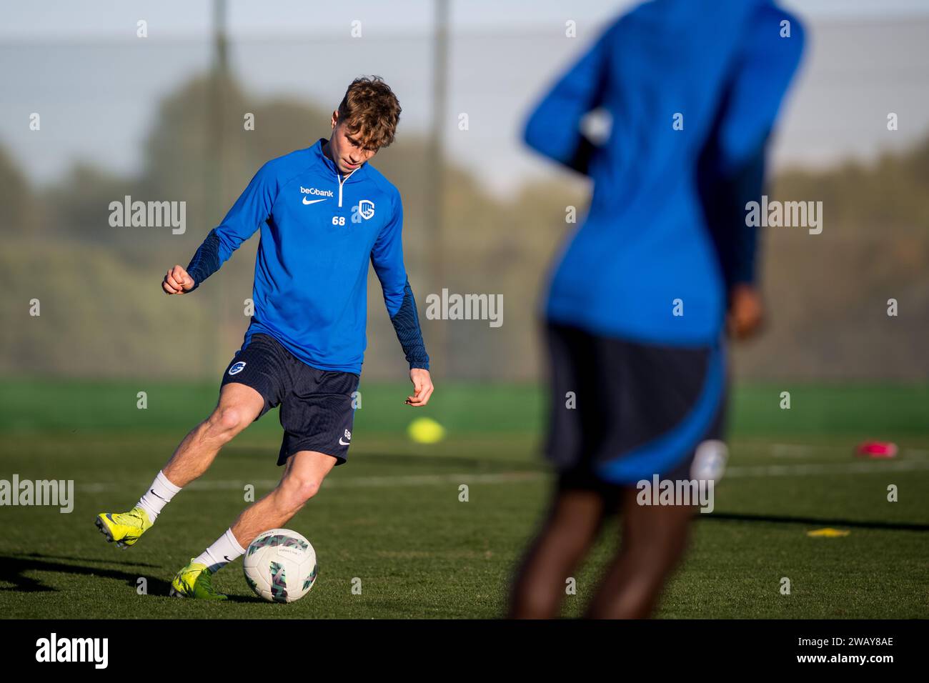 Benidorm, Spain. 07th Jan, 2024. Genk's Thomas Claes pictured during a training session at the ...