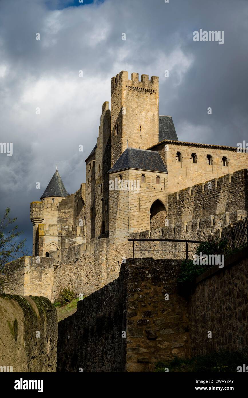 La Cite, medieval citadel with double-walled fortifications built ...