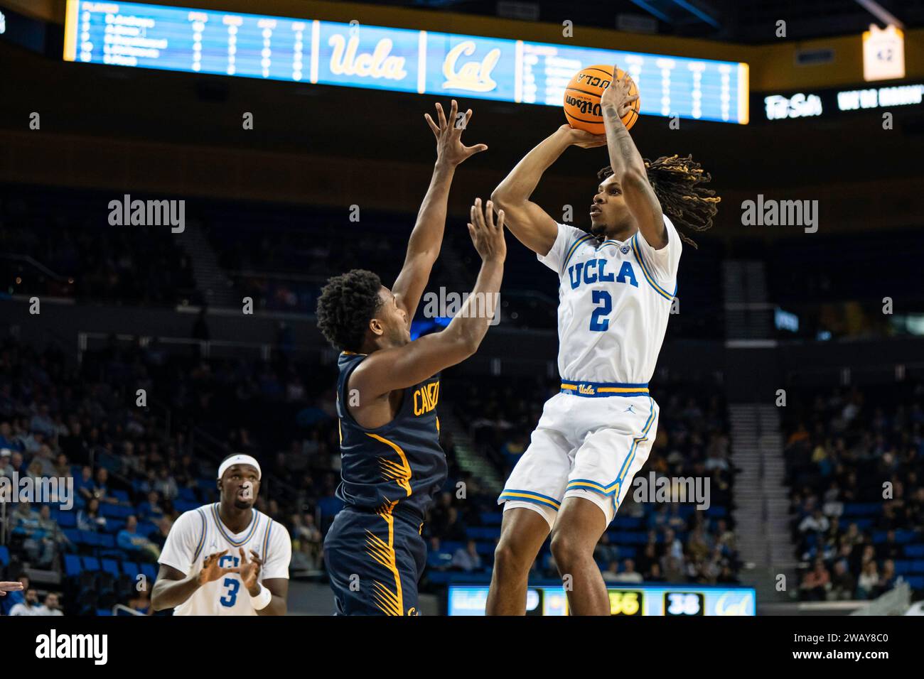 UCLA Bruins guard Dylan Andrews (2) shoots over California Golden Bears ...